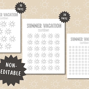 Summer Vacation Countdown Bundle, Printable Summer Break Countdown Bundle, School's Out ...