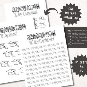 Graduation Countdown Printable, Graduation Ceremony, High School ...