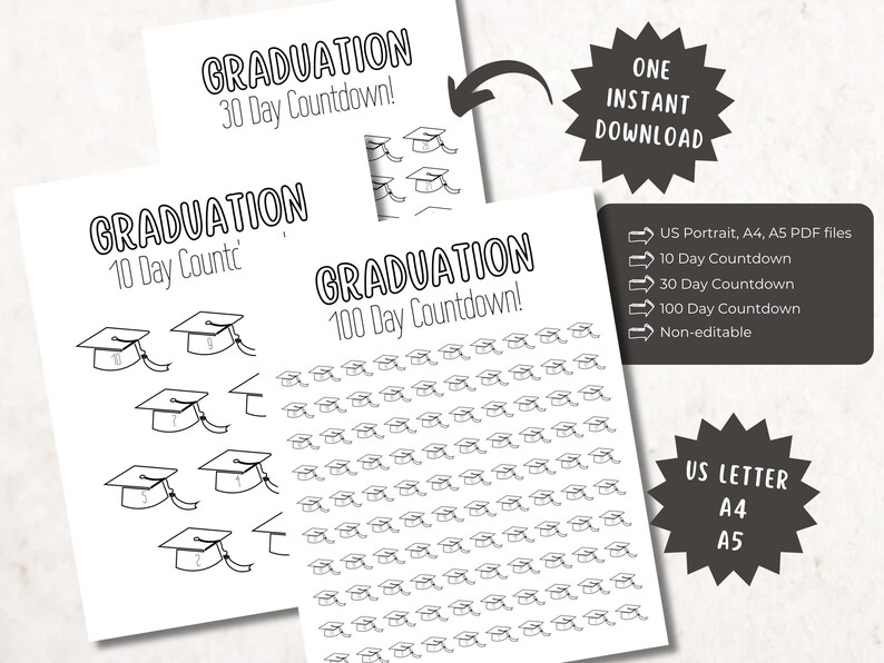 Graduation Countdown Printable, Graduation Ceremony, High School ...