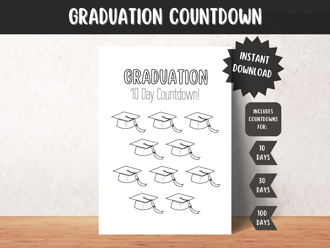 Graduation Countdown Printable, Graduation Ceremony, High School ...