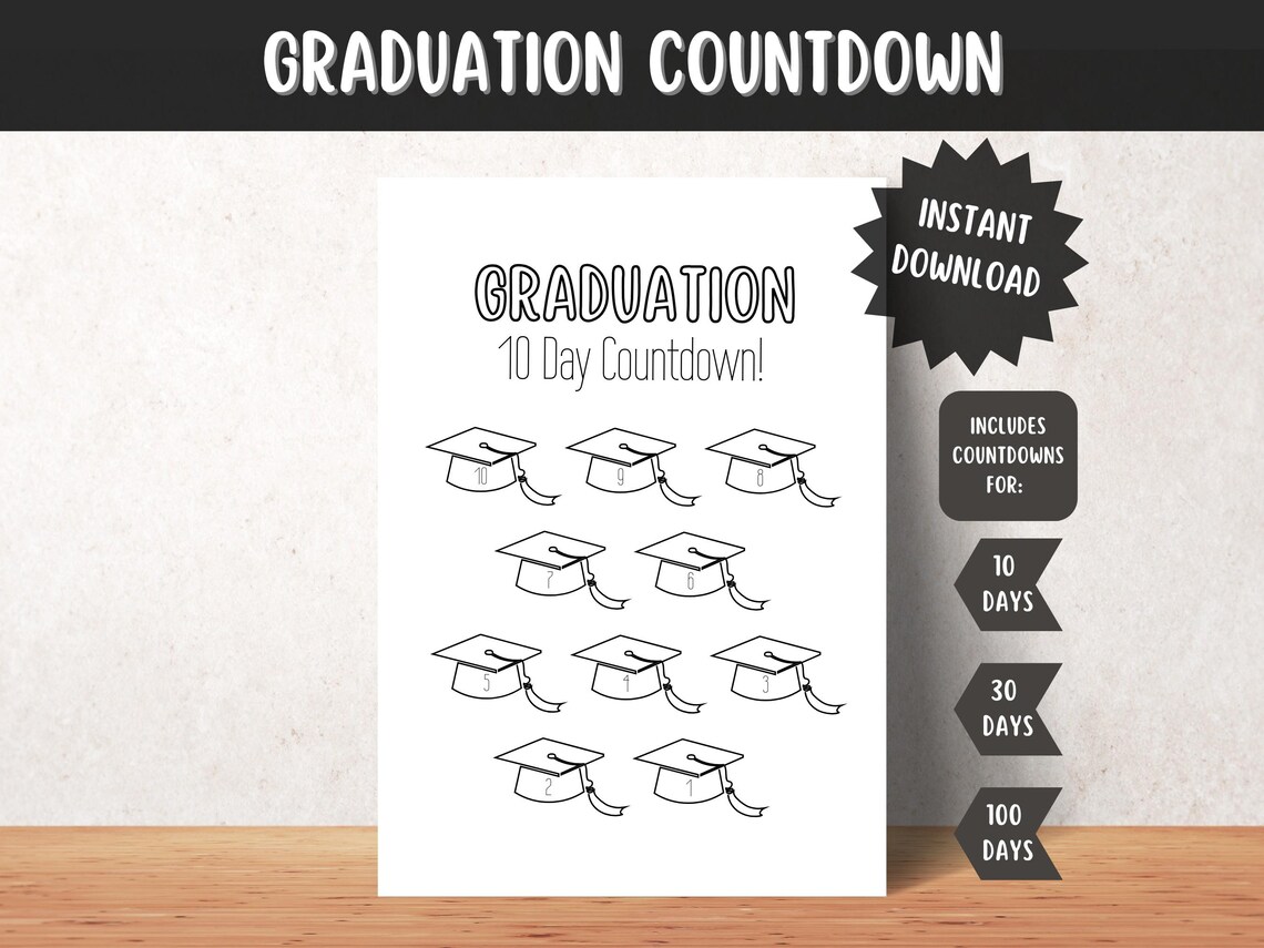 Graduation Countdown Printable, Graduation Ceremony, High School ...