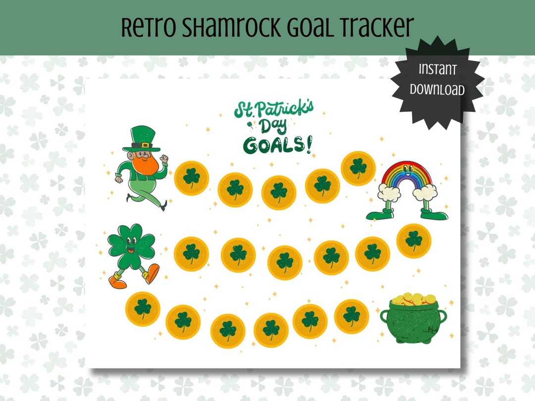 St. Patrick's Day Goal Tracker Printable, St. Patrick's Day Reward ...