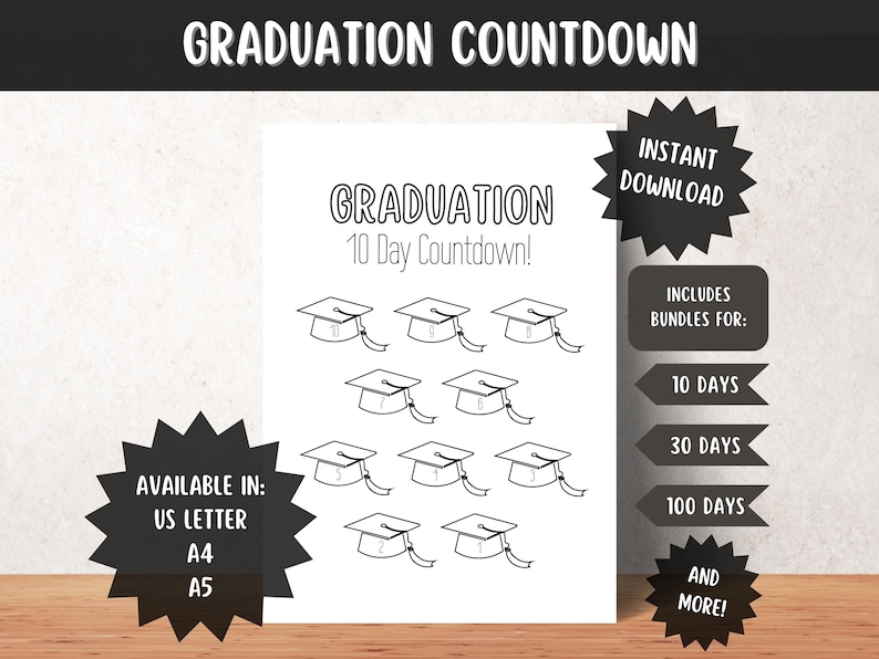 Graduation Countdown Printable, Graduation Ceremony, High School ...