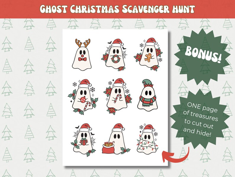 Ghost Christmas Scavenger Hunt for Kids, Spooky Christmas Games ...