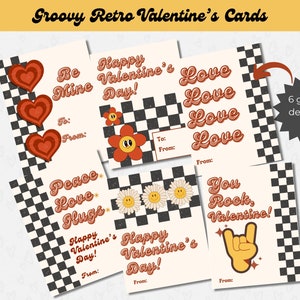 Printable Groovy Retro Valentine's Cards, Printable Valentine's Cards ...