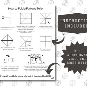 Father's Day Football Fortune Teller/cootie Catcher, Father's Day Gift ...