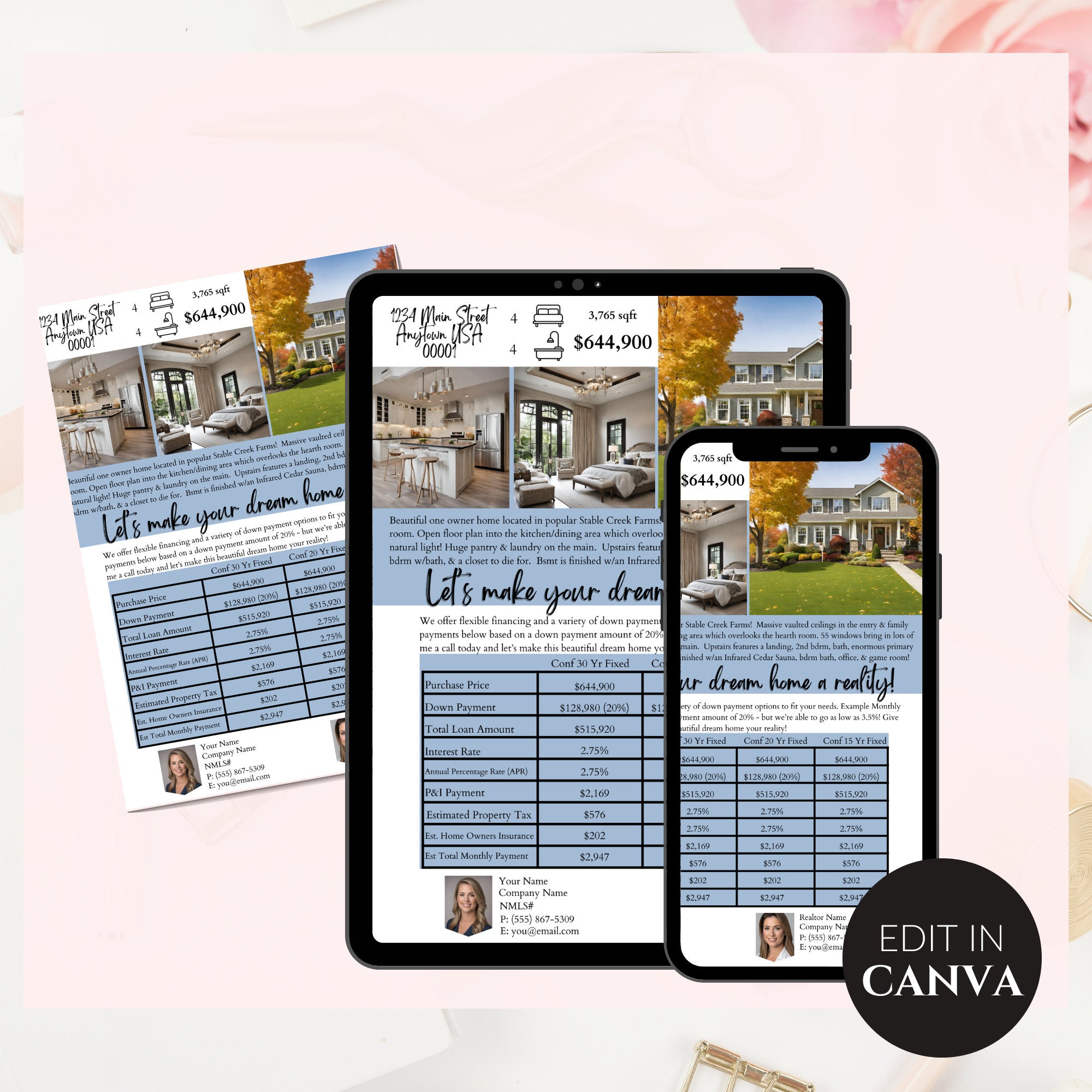 Open House Rate Flyer for Mortgage Lenders and Realtors Dual Branded or ...