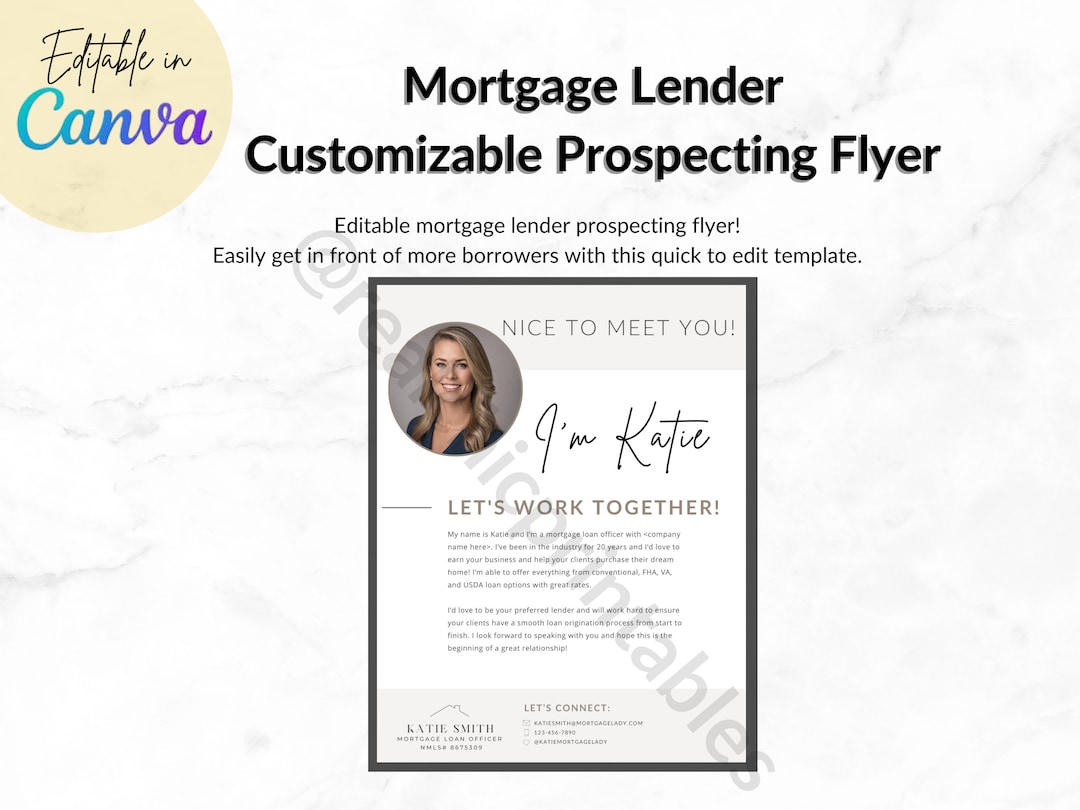 Mortgage Lender Prospecting Flyer Mortgage Loan Officer Introduction ...