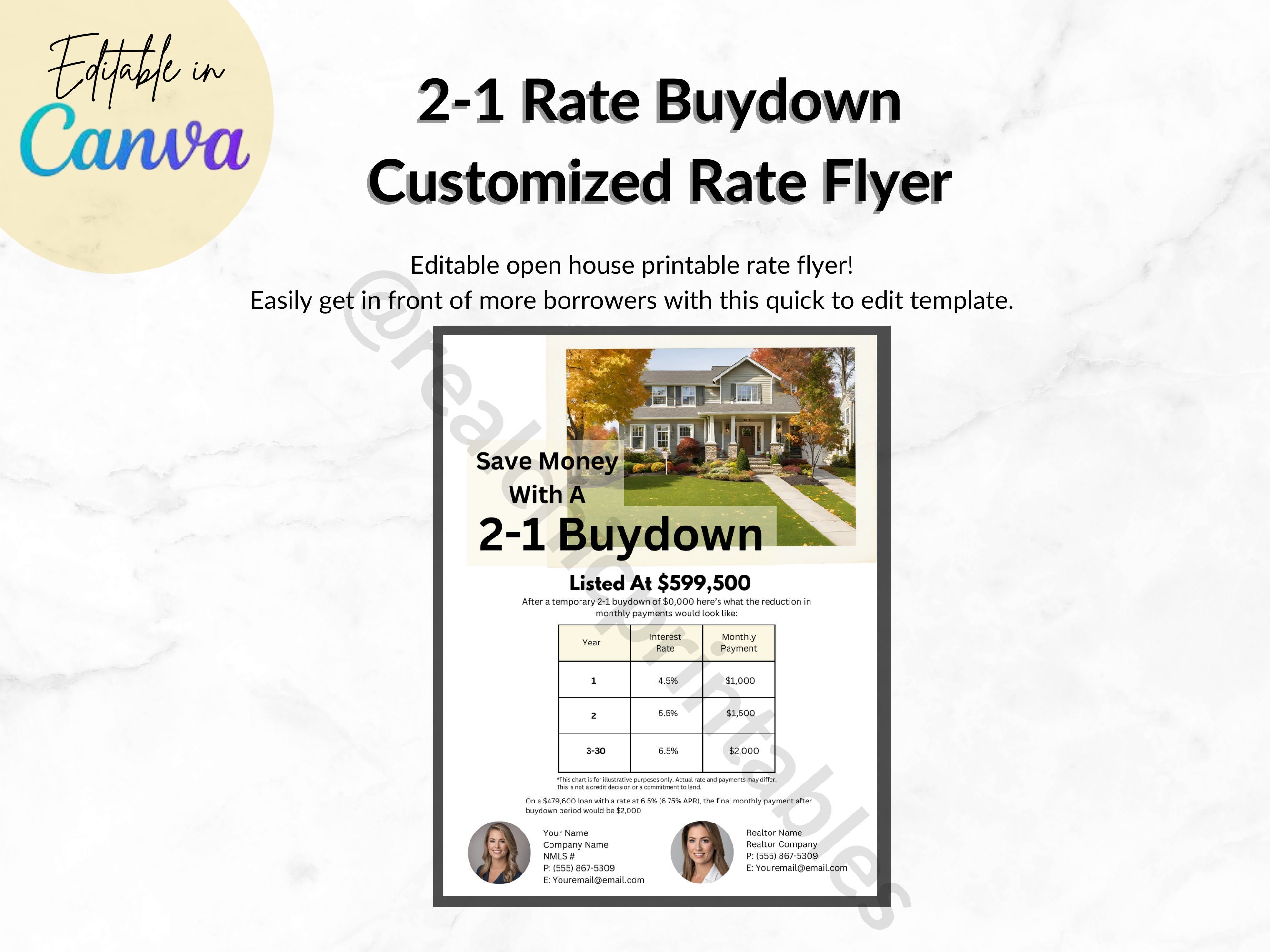 2-1 Rate Buydown Flyer for Mortgage Loan Officers Rate Buydown Flyer ...