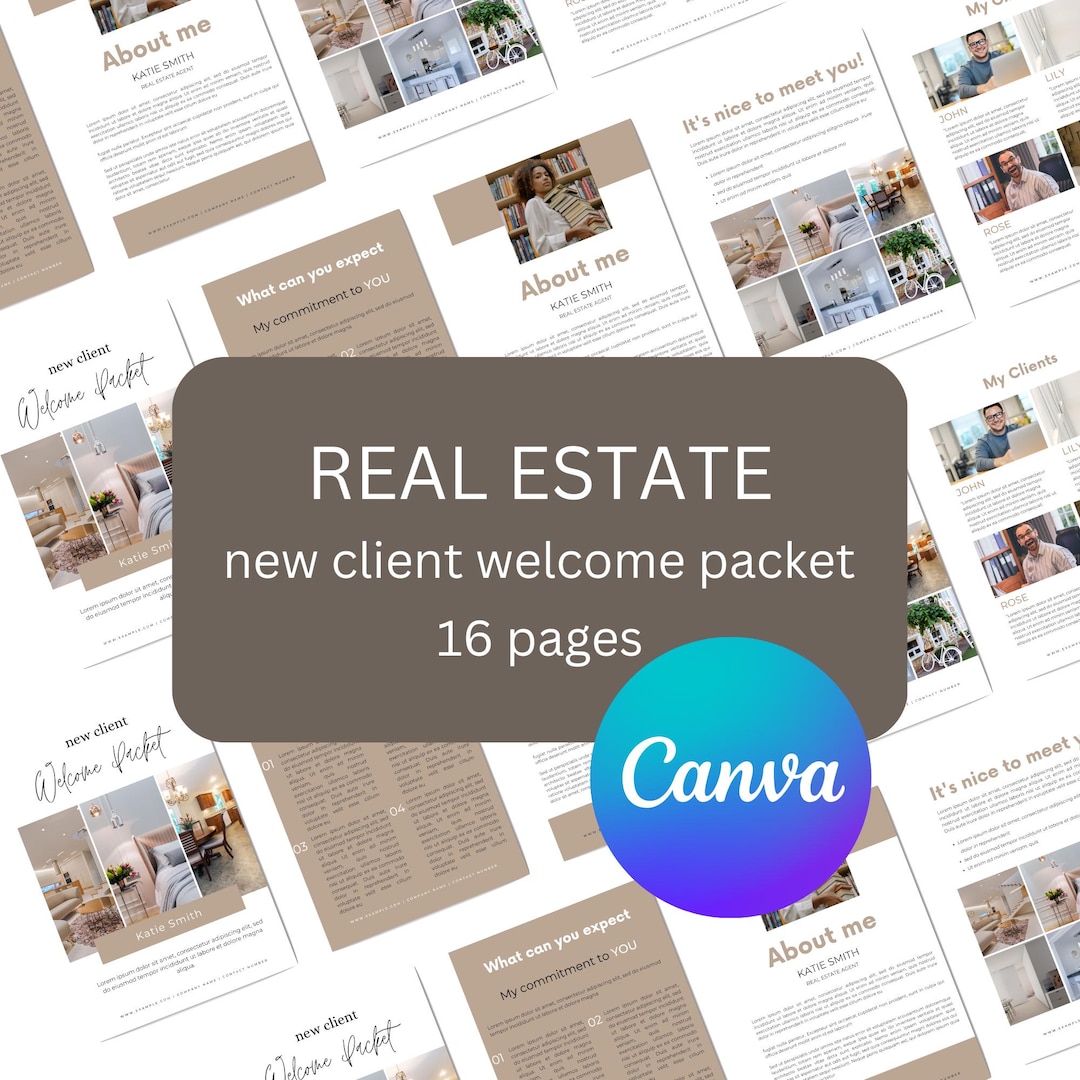 Realtor New Client Welcome Packet | Editable Canva Template - Etsy
