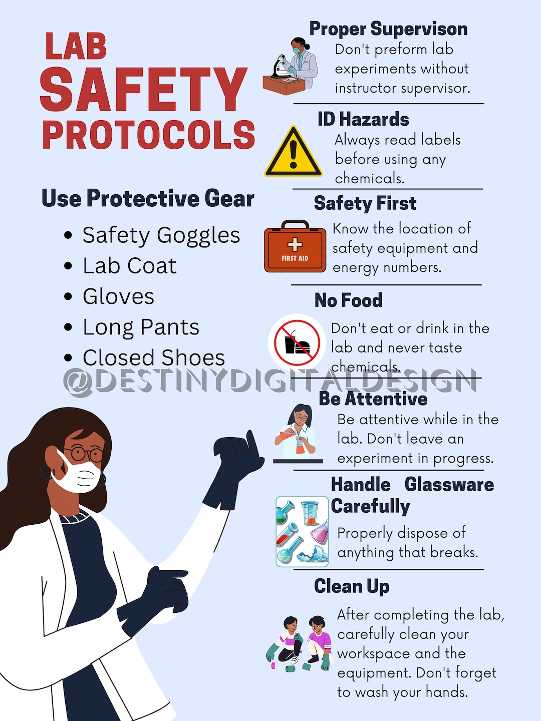 Lab Safety Poster - Etsy