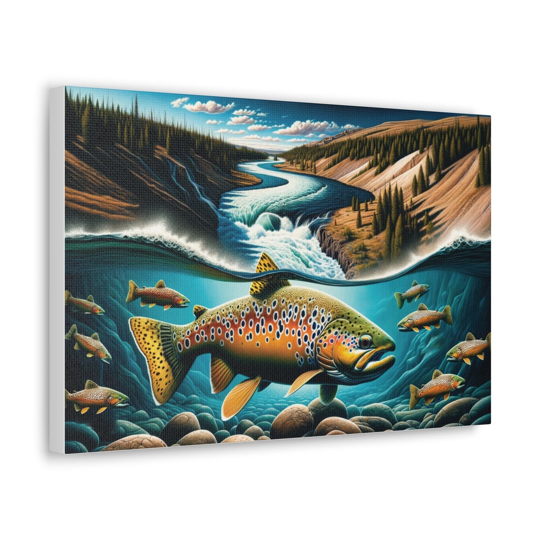 Brown Trout Landscape 18 X 12 - Etsy