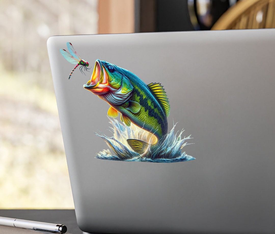 Jumping Largemouth Bass Transparent Outdoor Sticker, Die-cut - Etsy