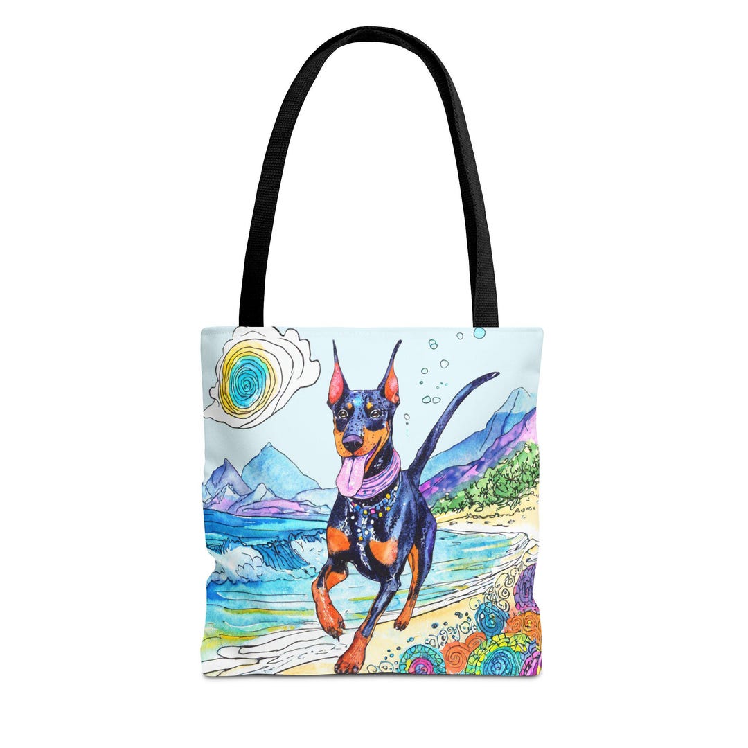 Colorful Doberman Pincher Tote Bag: Ethnic Design Dog Lover Gift - Etsy