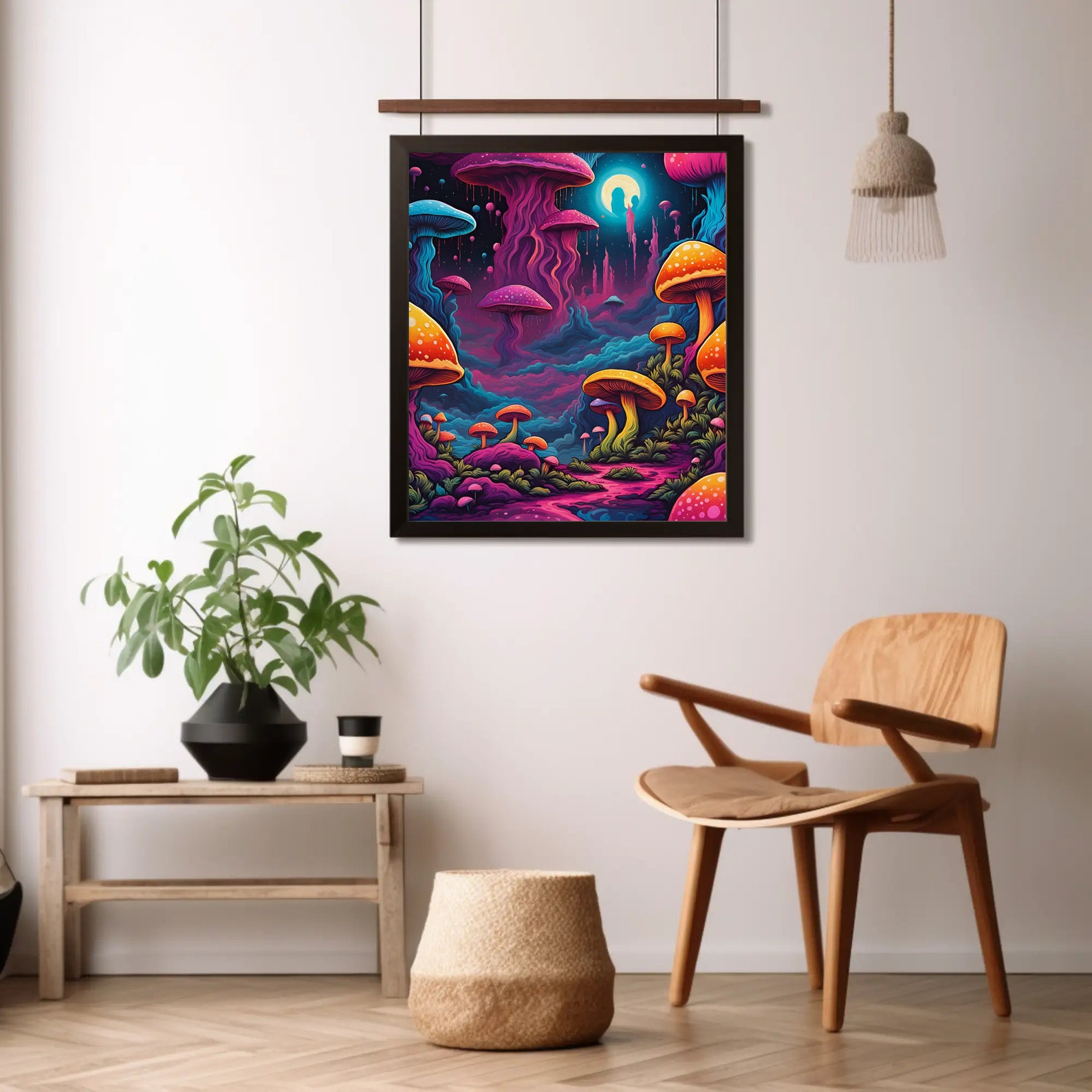 Magic Mushrooms Alien Planet Fantasy Planet Growing Mushrooms. Poster ...