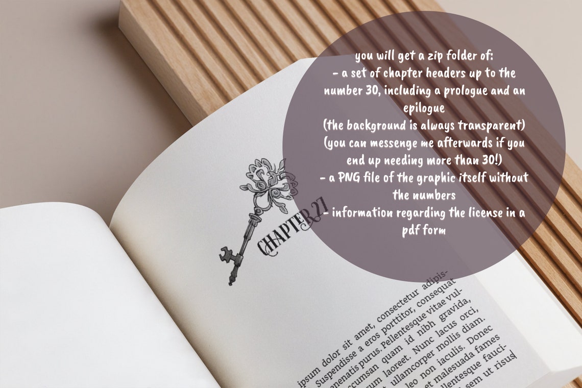 Fantasy Key Heading | Personalized Book Graphics | Chapter Number Set ...