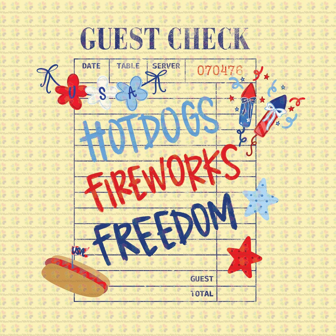 Patriotic Checklist Summer 4th of July Freedom Fireworks Ready to Press ...