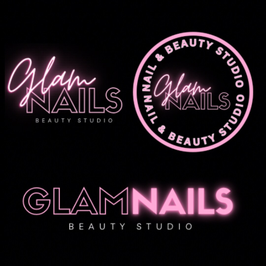 Pink Beauty Logo, DIY Pink Logo Set, Neon Pink, Hair Branding, Lash ...