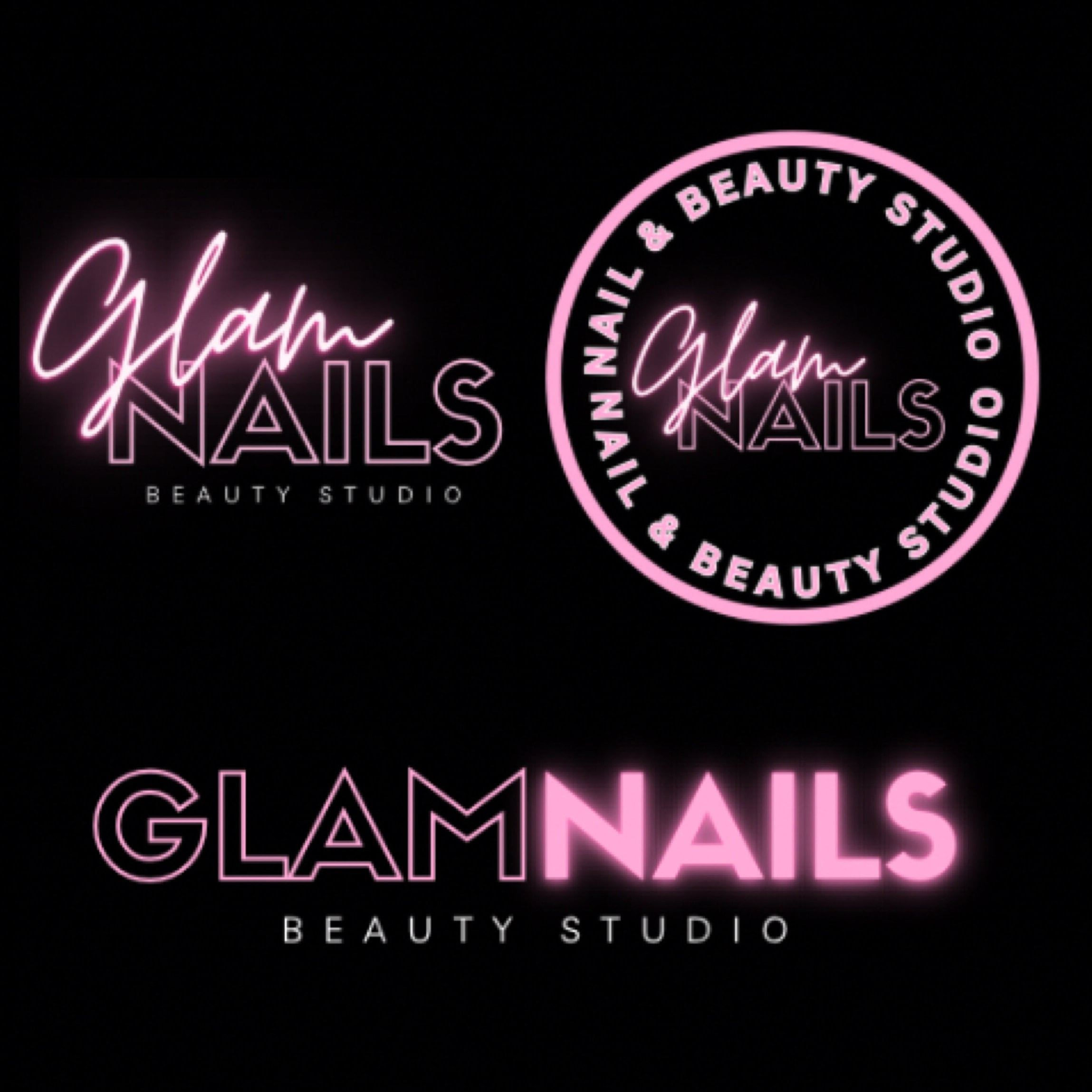 Pink Beauty Logo, DIY Pink Logo Set, Neon Pink, Hair Branding, Lash ...