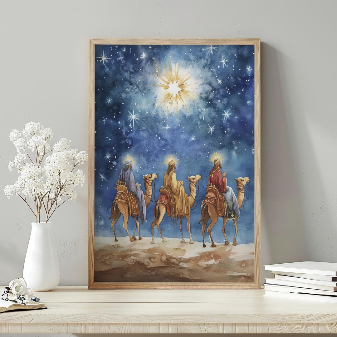 Three Wise Men Biblical Magi DIGITAL DOWNLOAD, Christmas Star Christmas ...
