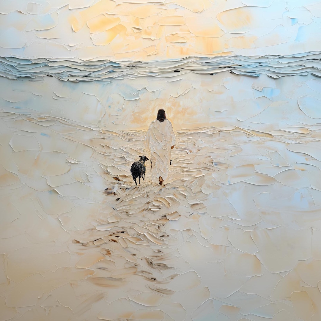 Jesus Leaves the 99 for 1 Large Christian Artwork Jesus Christ Art Painting Jesus Painting LDS ...