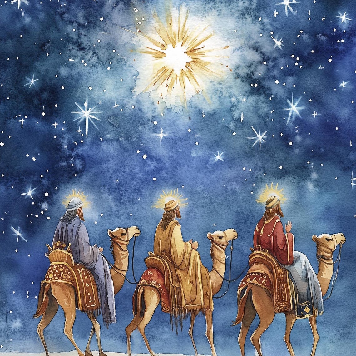 Three Wise Men Biblical Magi DIGITAL DOWNLOAD, Christmas Star Christmas ...