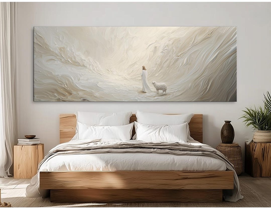 Parable of the Lost Sheep Art, Custom Canvas Print, Framed Christian ...