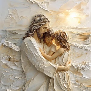 Unconditional Love Jesus With Children Painting | Large Christian ...