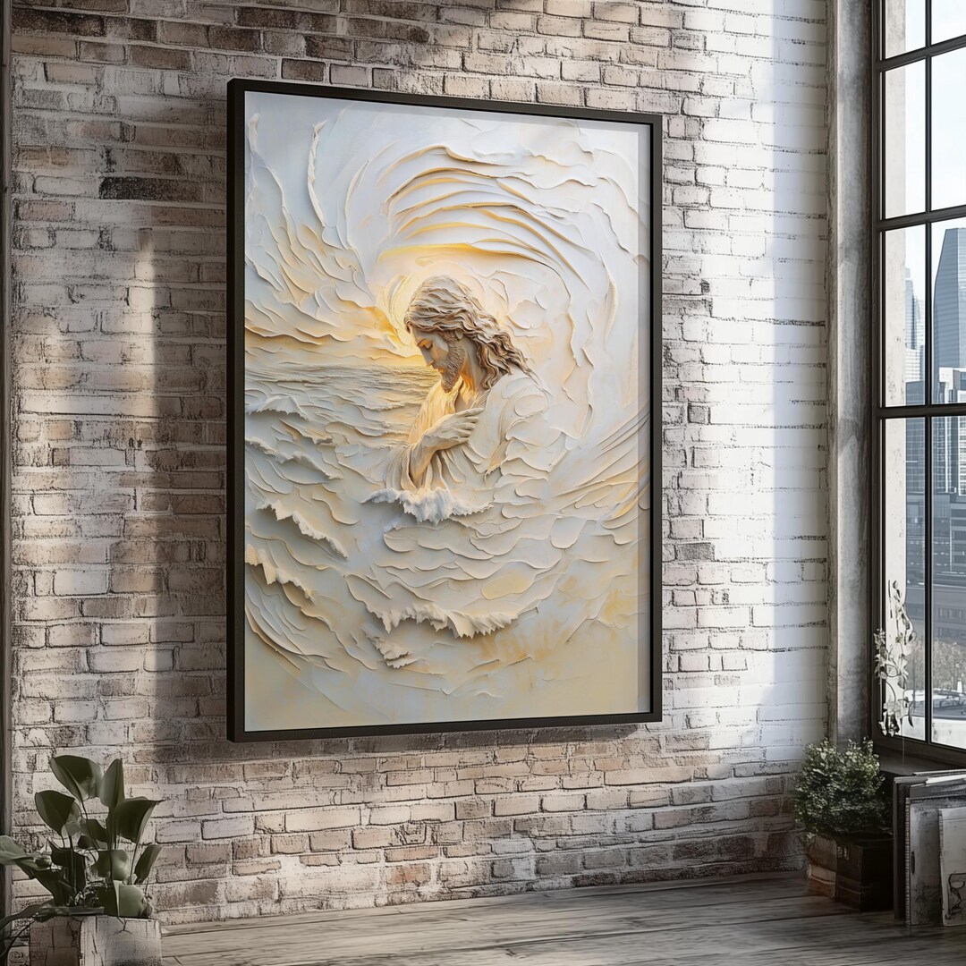 Faith Over Fear Jesus Canvas Print, Religious Christian Wall Art, Jesus ...