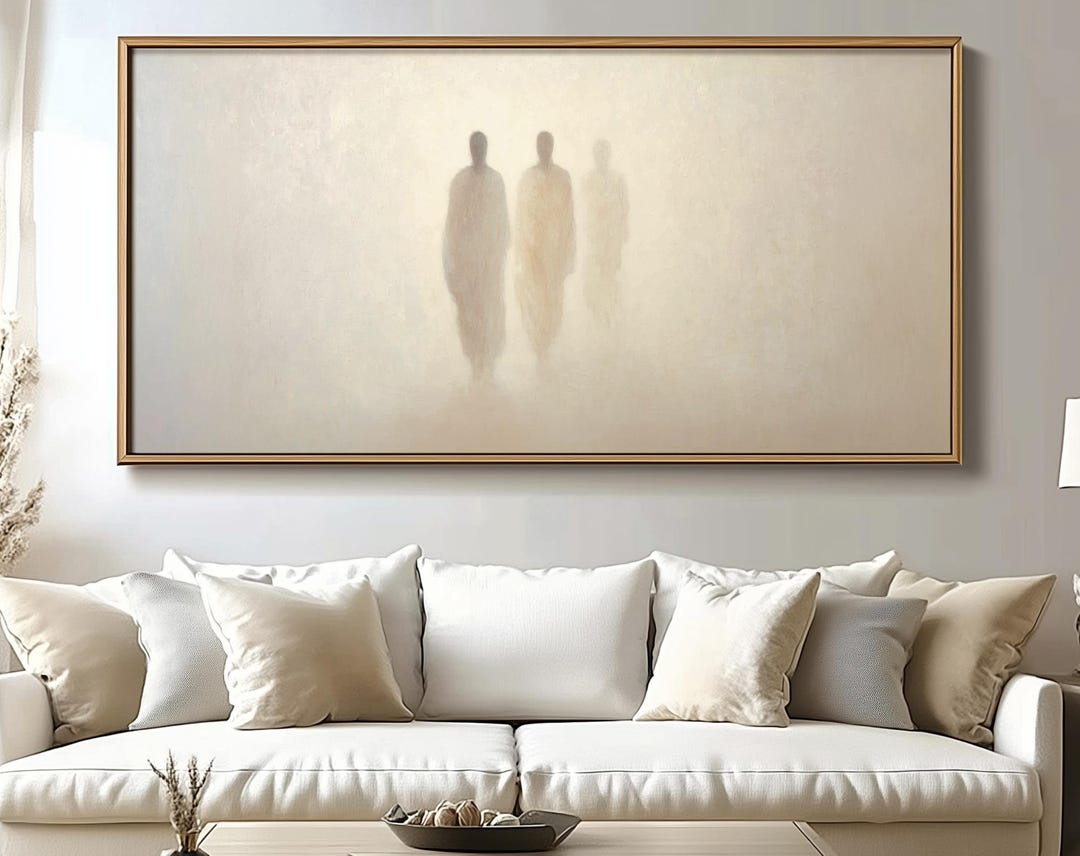 Road to Emmaus Canvas Print, Minimalist Christian Wall Art, Jesus With ...
