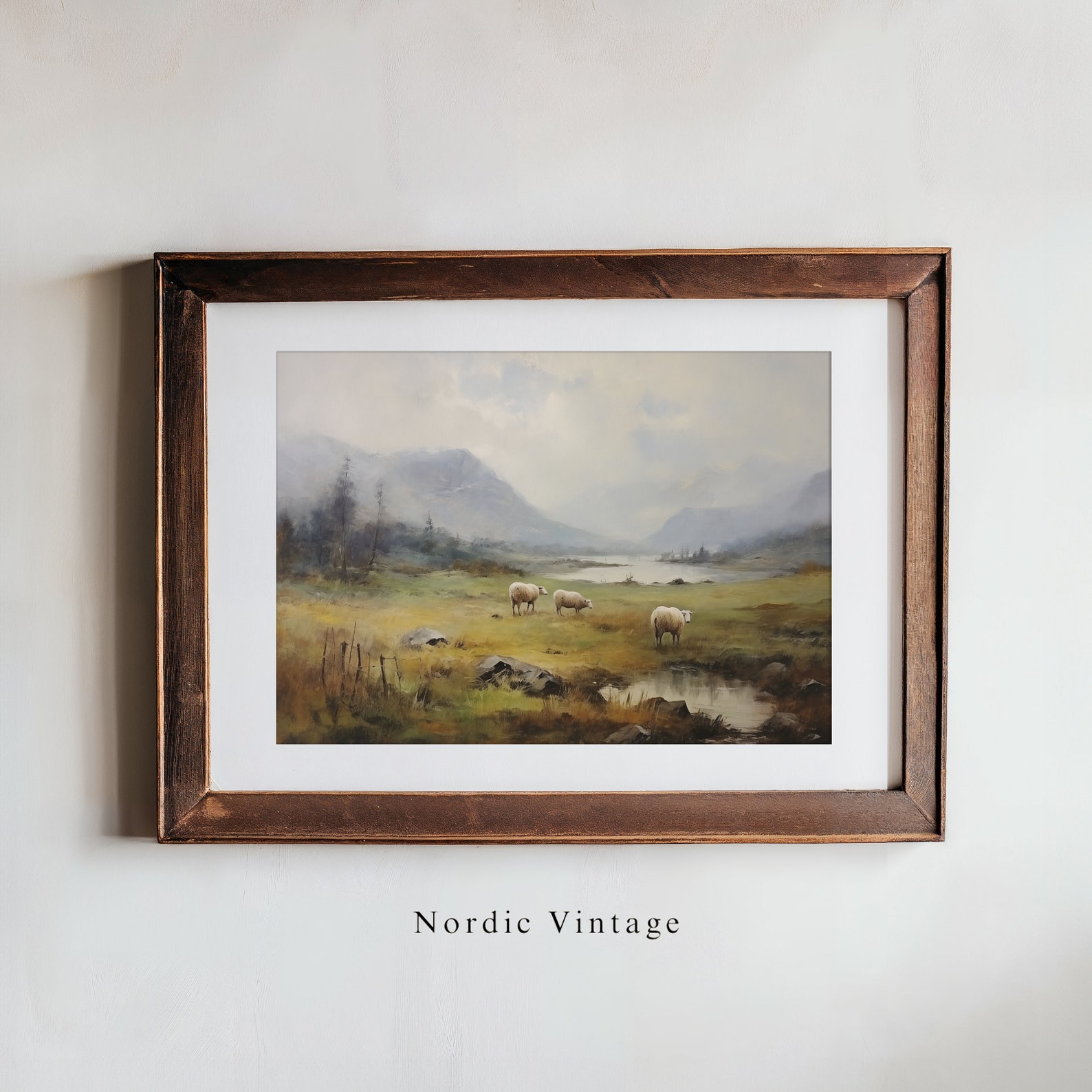 Norway Landscape Painting, Fjord Prints, Norwegian Art, Norwegian Sheep ...