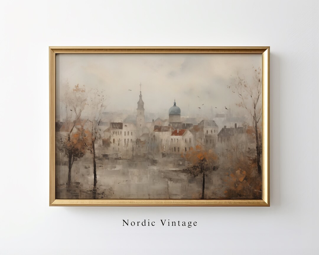 Oslo Norway Painting Vintage Norway Wall Art Norwegian Poster Muted ...