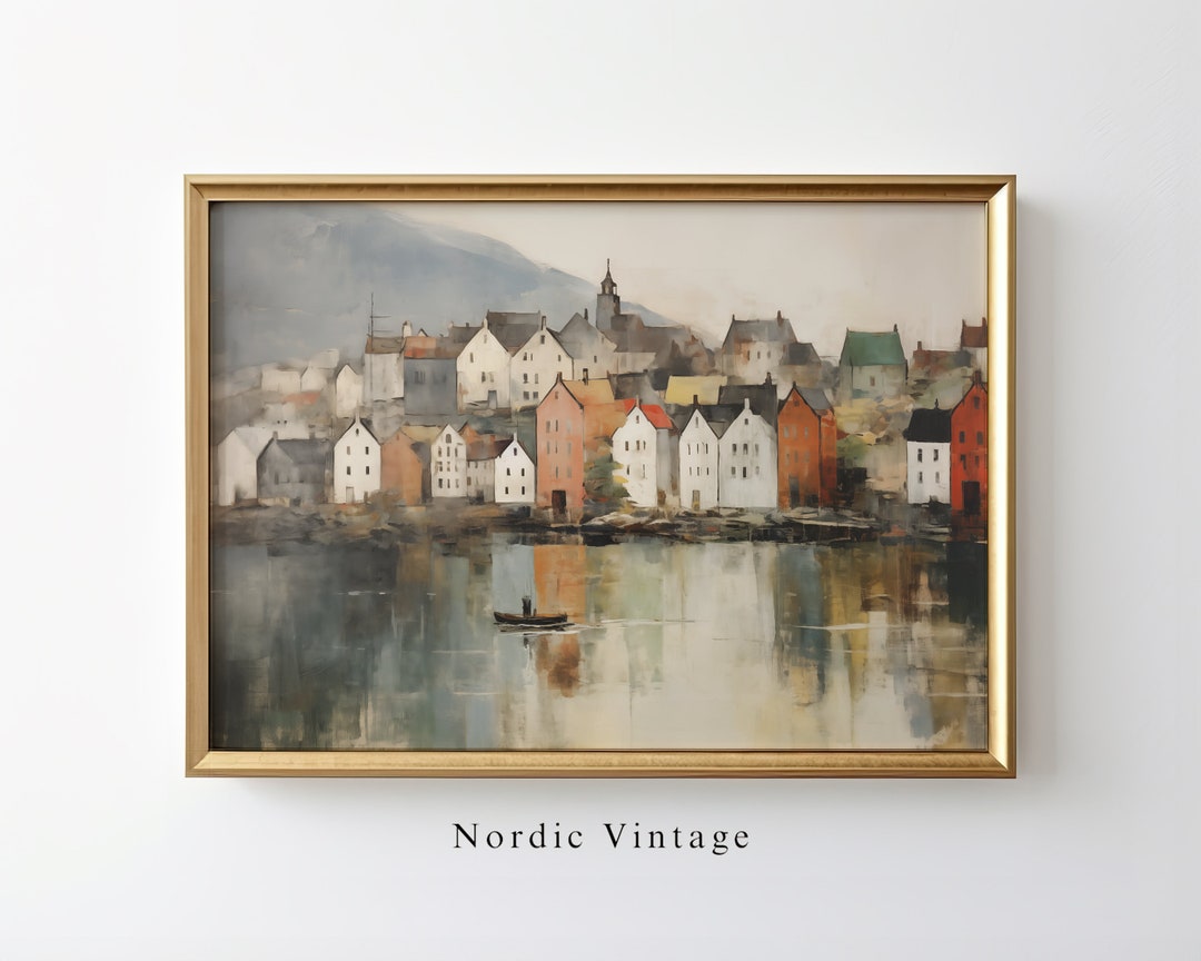 Bergen Norway Wall Art, Norwegian, Europe City Canvas, Norwegian Art ...