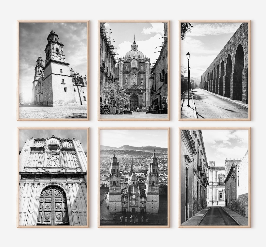 Morelia Michoacan Mexico Prints Set of 6 | Black and White Photos ...