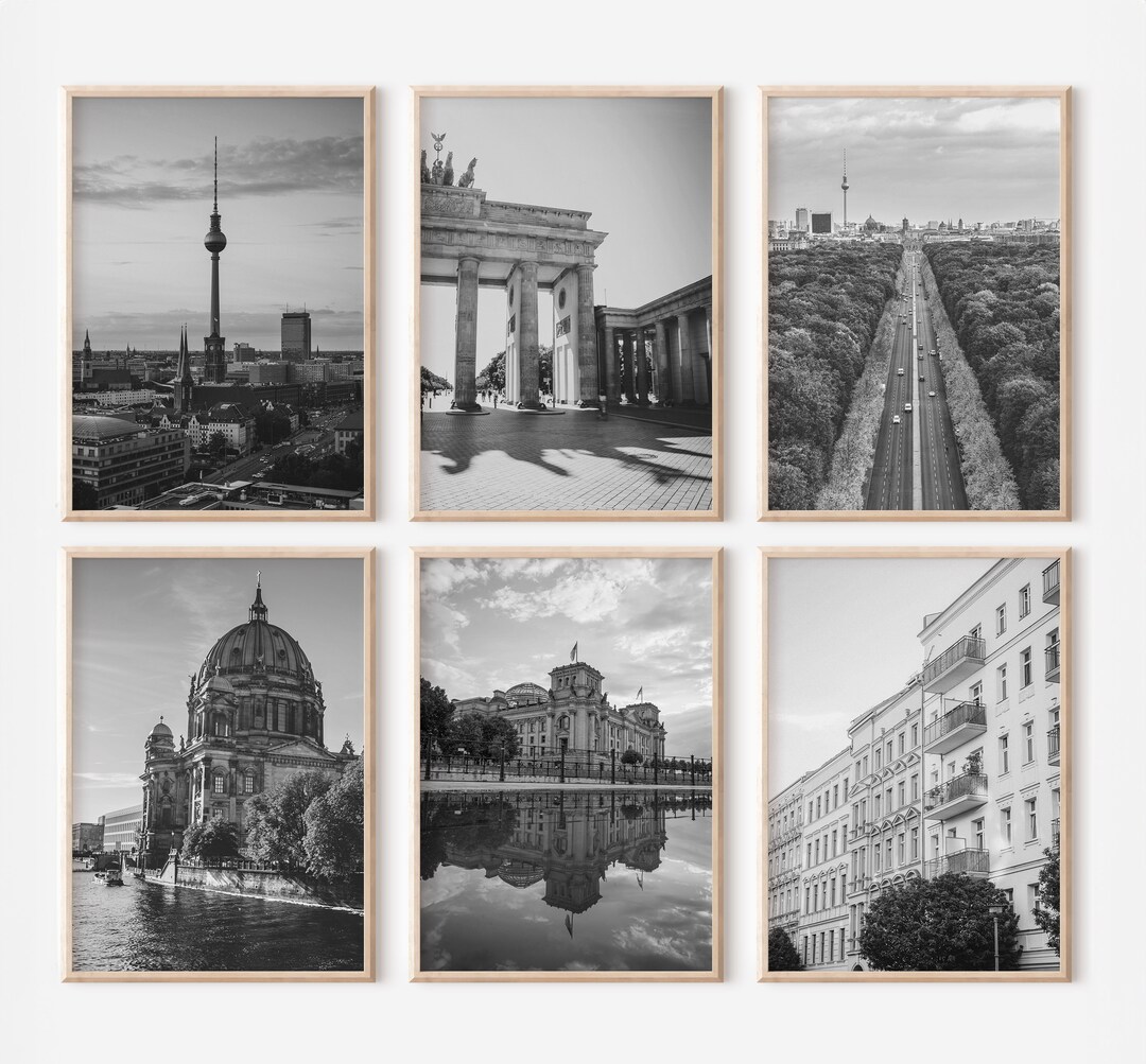 Berlin Germany Prints Set of 6 | Black and White Photos Posters ...