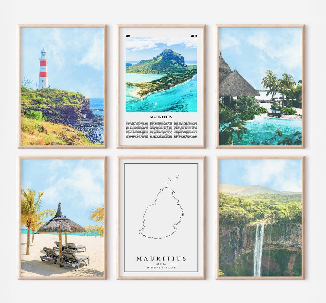 Mauritius Set of 6 | Colour Photos Posters | Travel Photography Wall ...