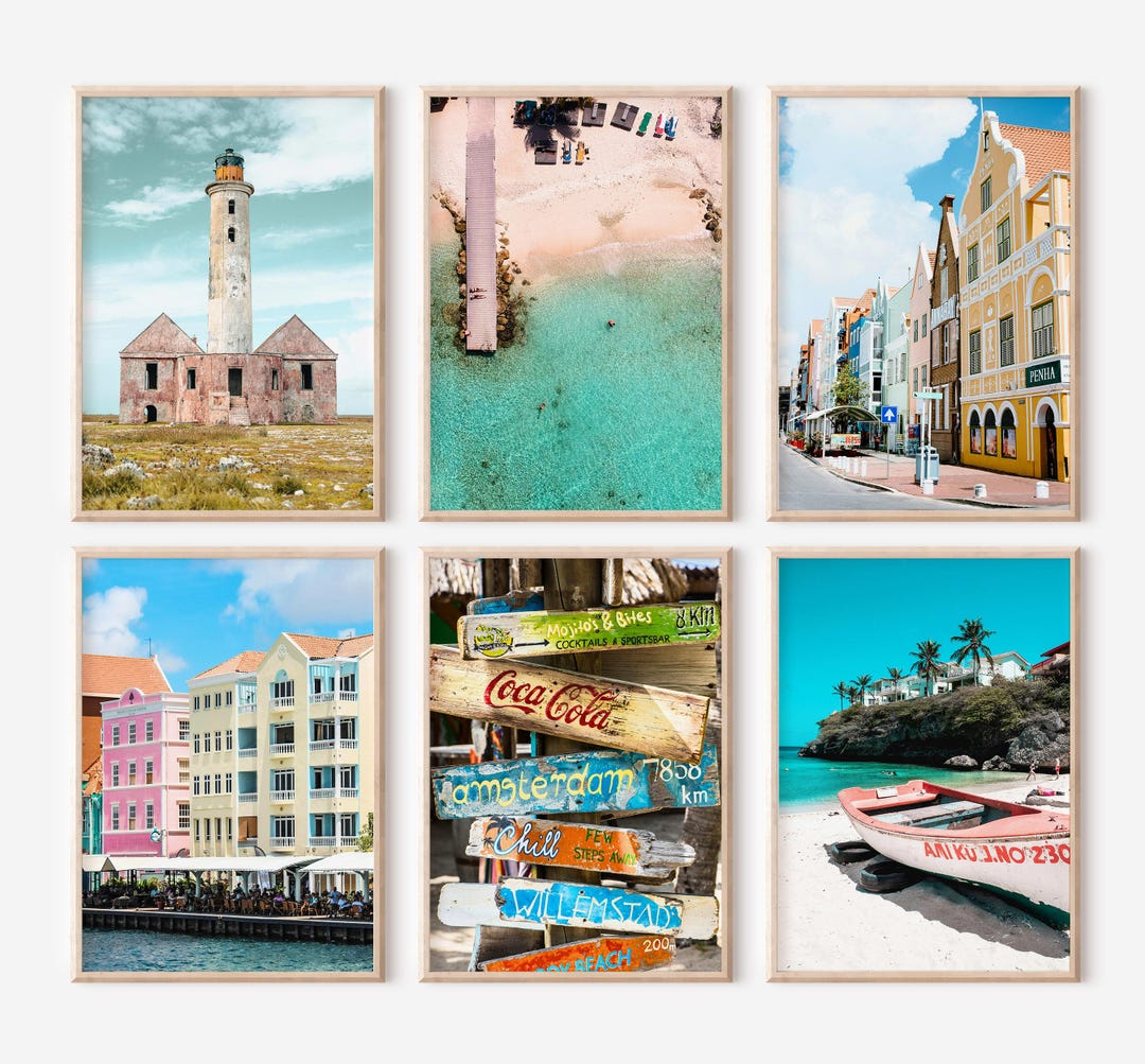Curacao Prints Set of 6 | Colour Photos Posters | Travel Photography ...