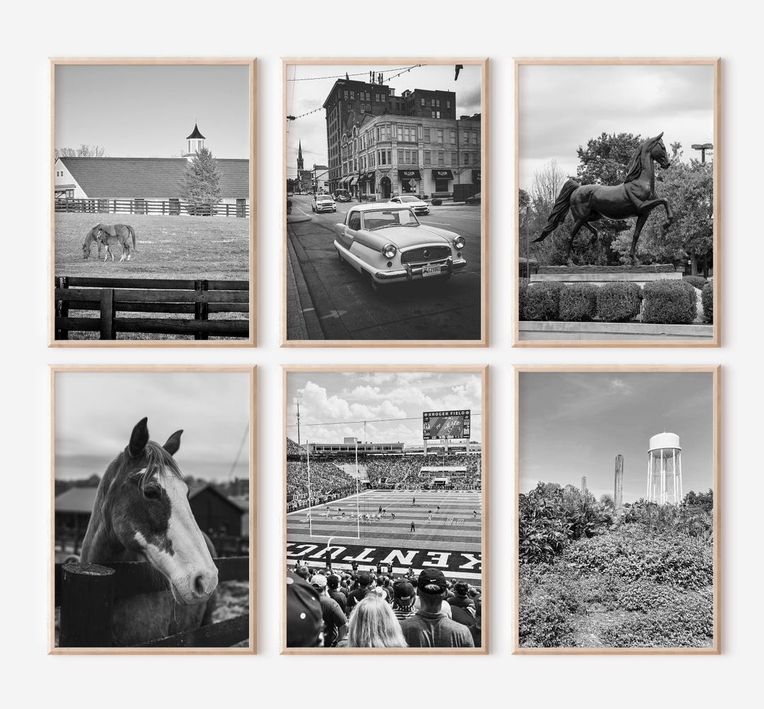 Lexington Kentucky Prints Set of 6 | Black and White Photos Posters ...