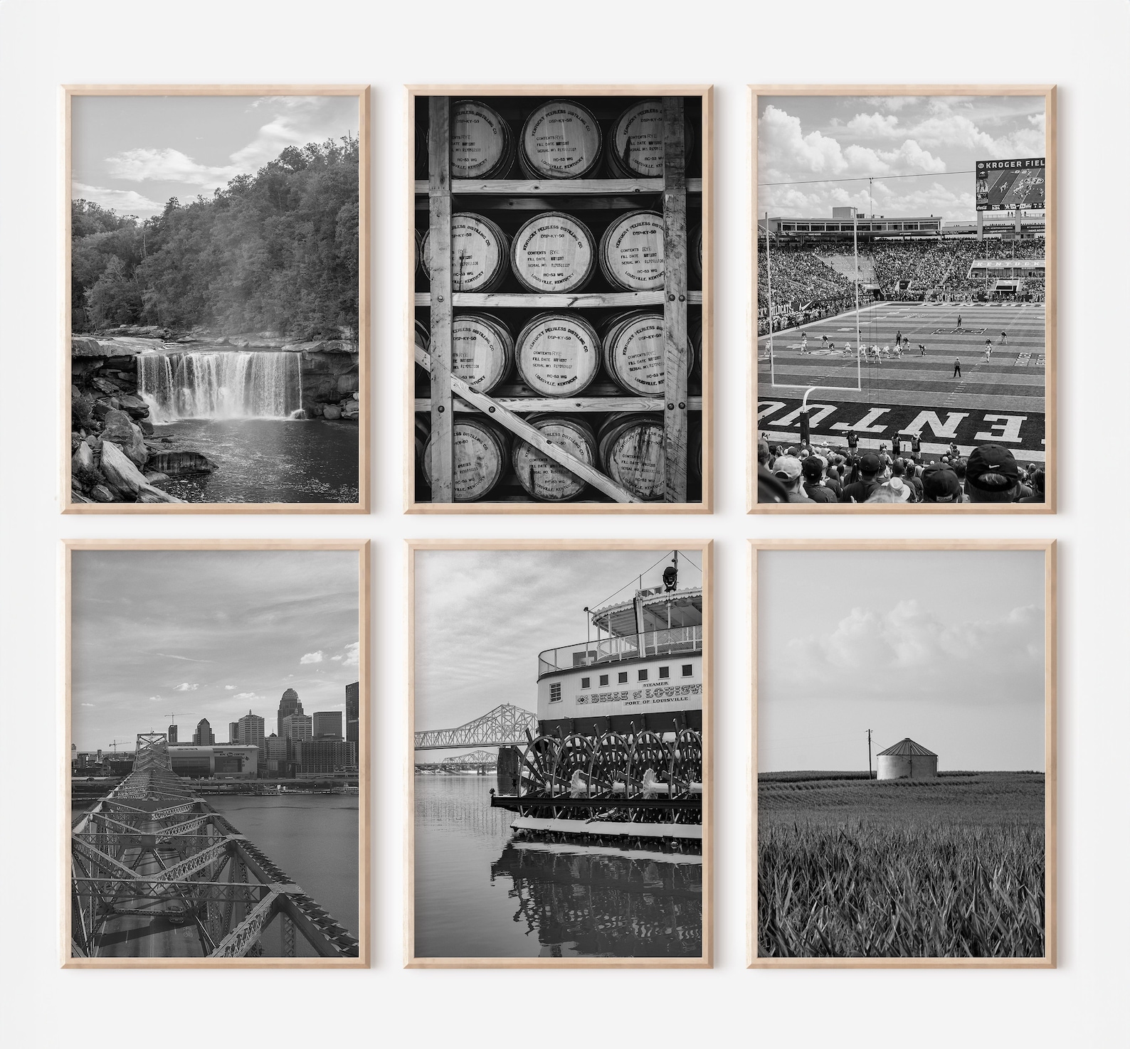 Kentucky Prints Set of 6 | Black and White Photos Posters | Travel ...