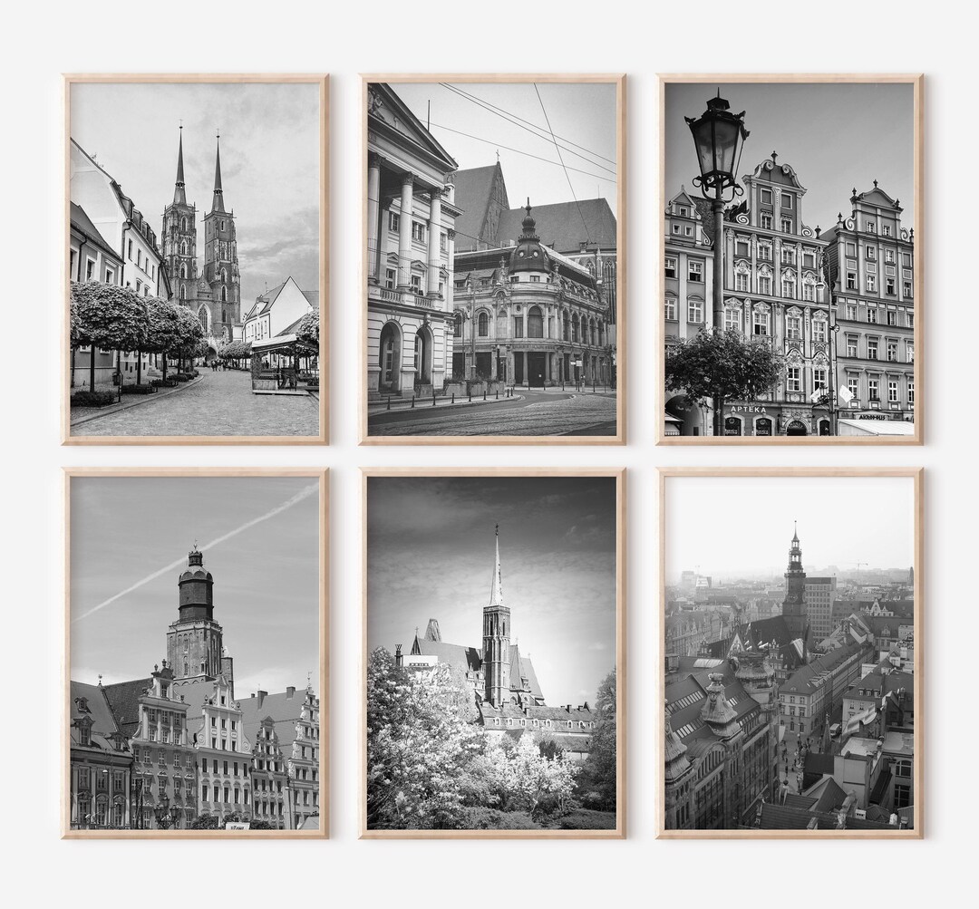 Wroclaw Poland Prints Set of 6 | Black and White Photos Posters ...