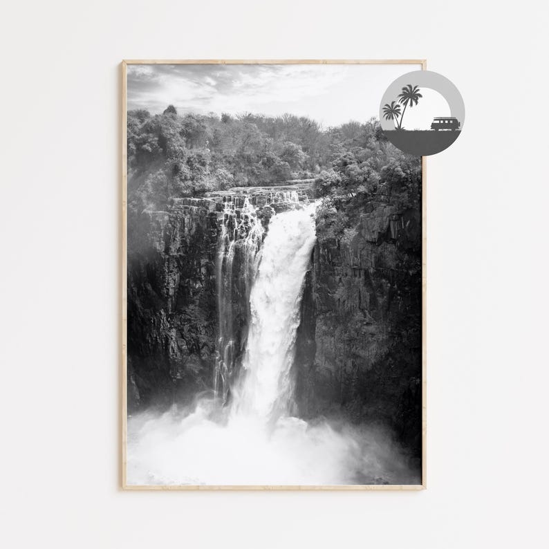 Victoria Falls Zimbabwe Zambia Prints Set of 6 | Black and White Photos ...