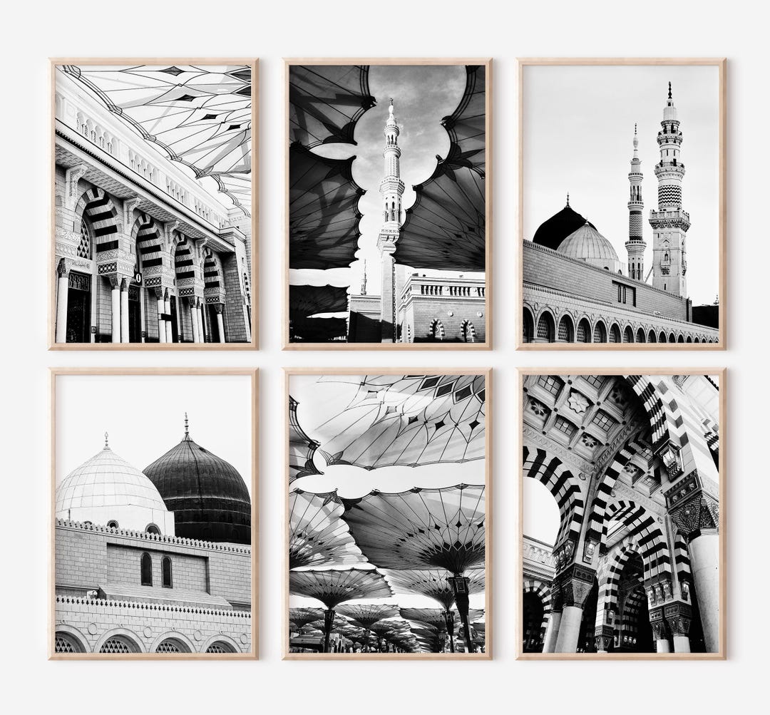 Madinah Saudi Arabia Prints Set of 6 | Black and White Photos Posters ...