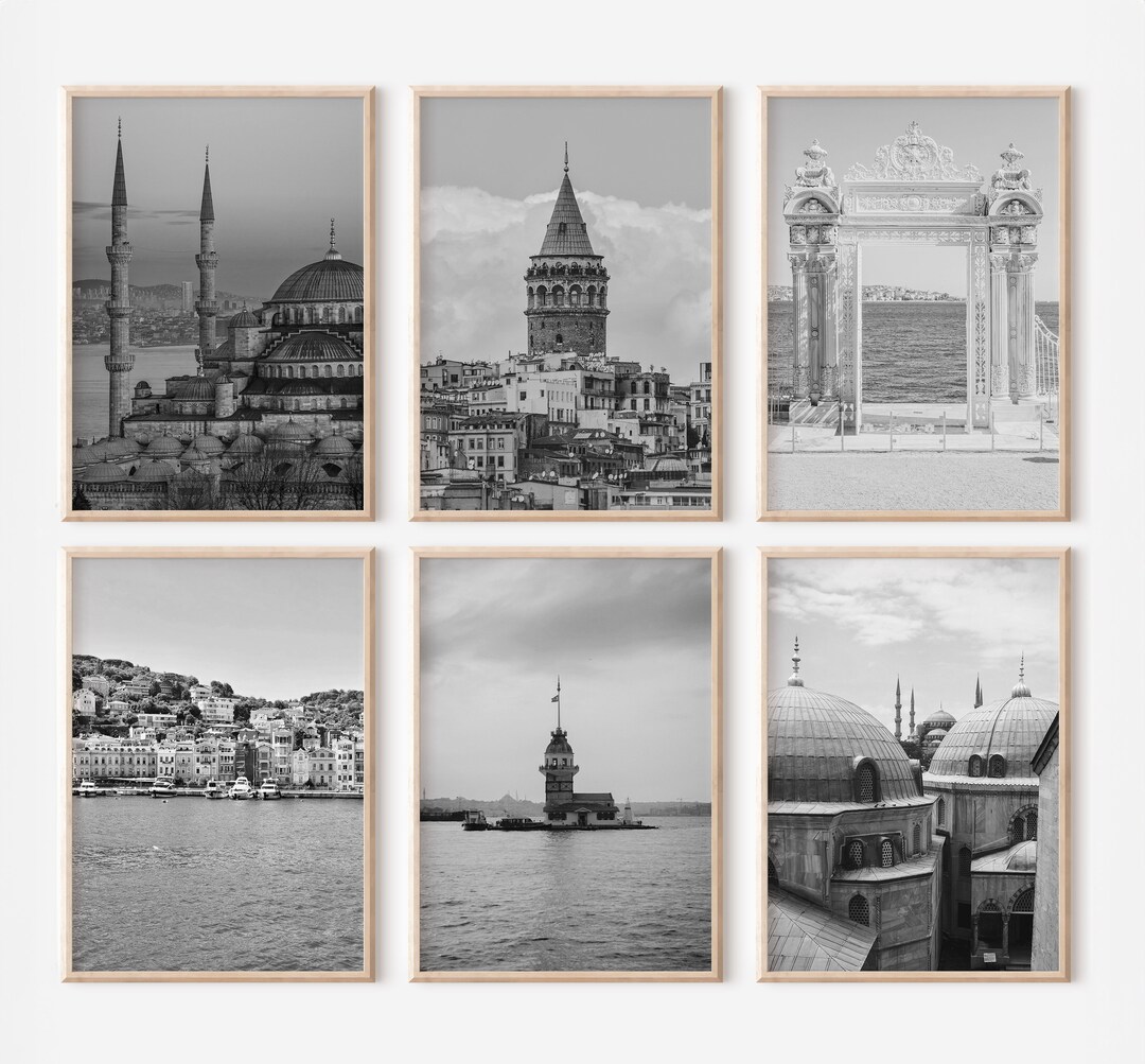 Istanbul Turkey Prints Set of 6 | Black and White Photos Posters ...