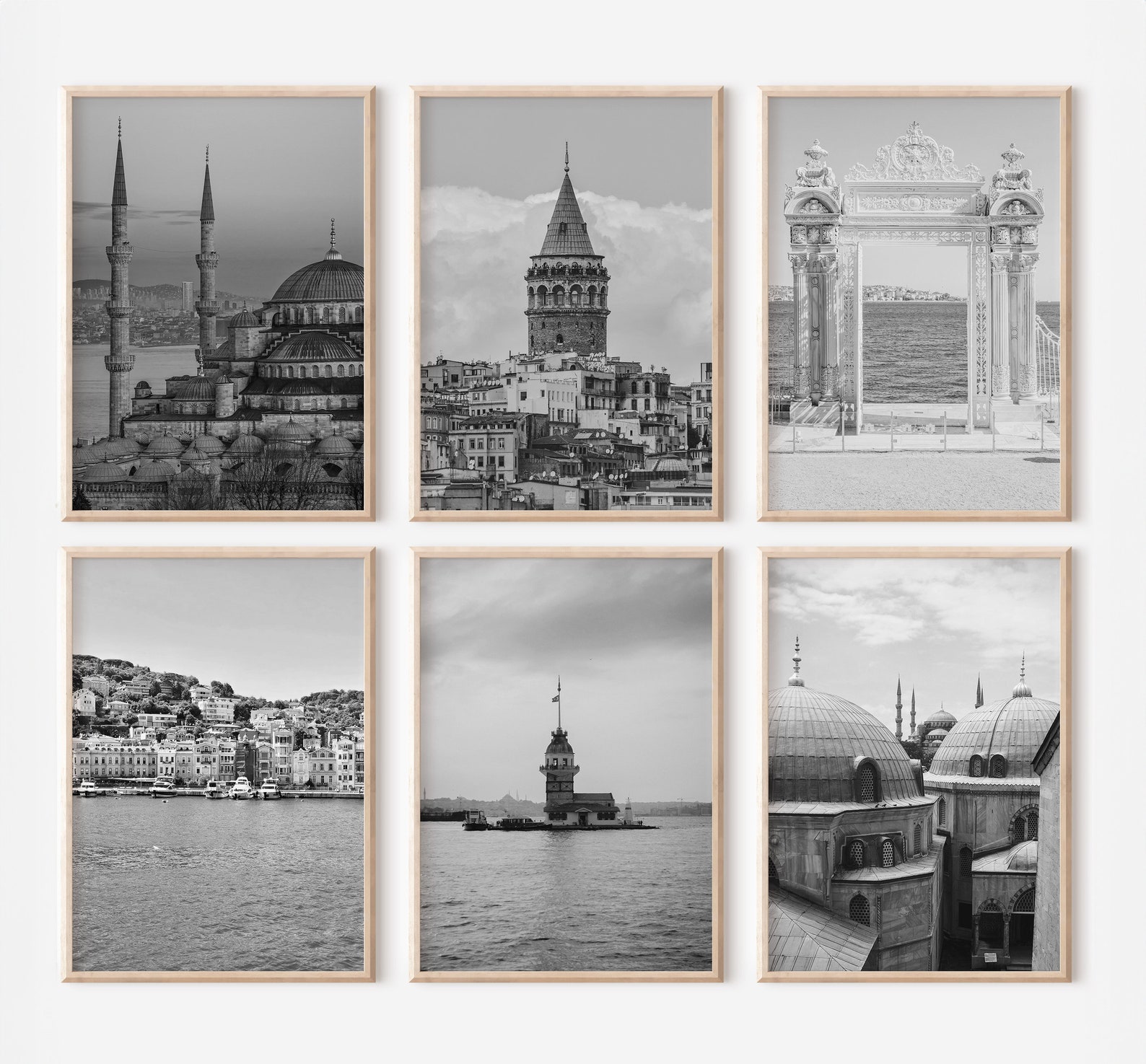 Istanbul Turkey Prints Set of 6 | Black and White Photos Posters ...
