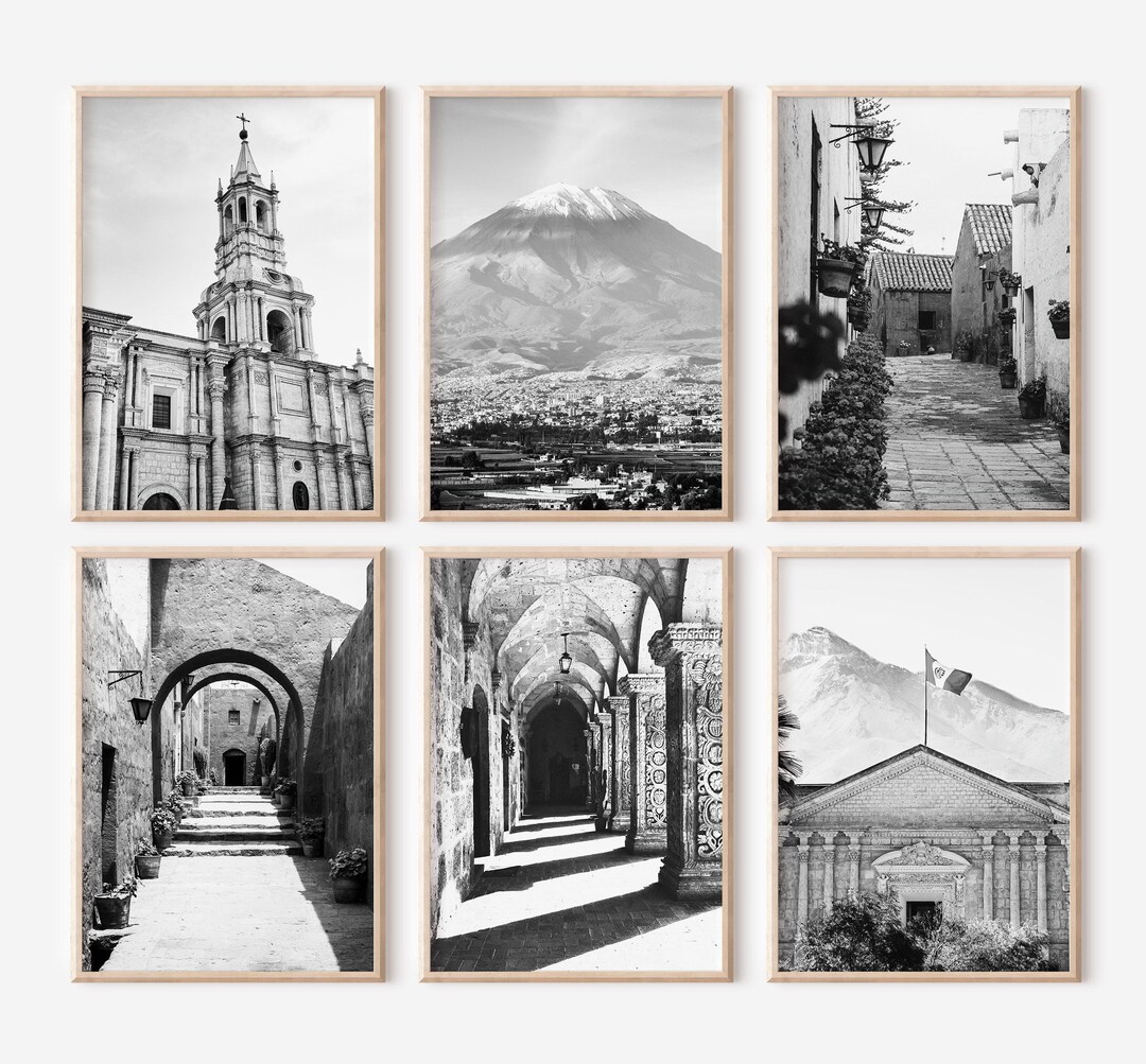 Arequipa Peru Prints Set of 6 | Black and White Photos Posters | Travel ...