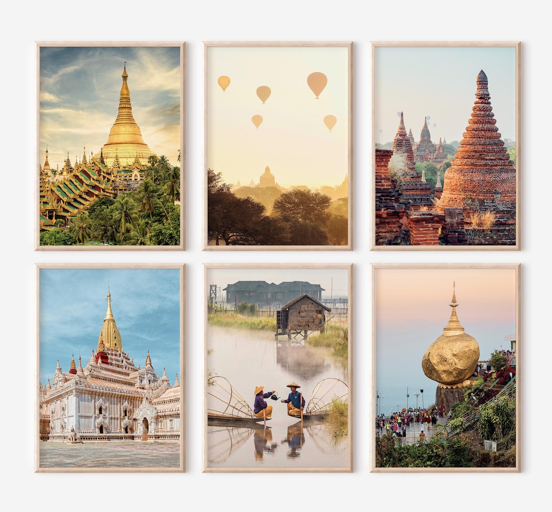 Myanmar Burma Prints Set of 6 | Colour Photos Posters | Travel ...