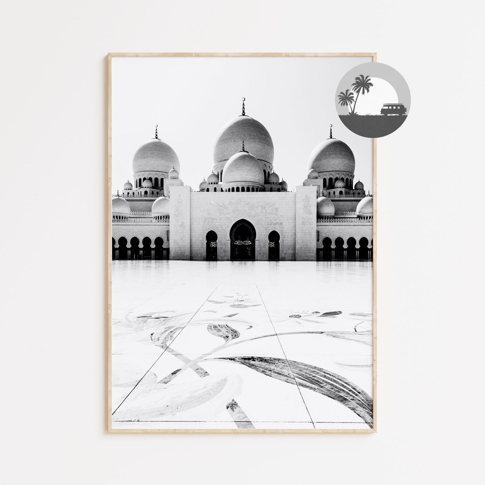 Sheikh Zayed Grand Mosque Abu Dhabi Prints Set of 6 | Black and White ...