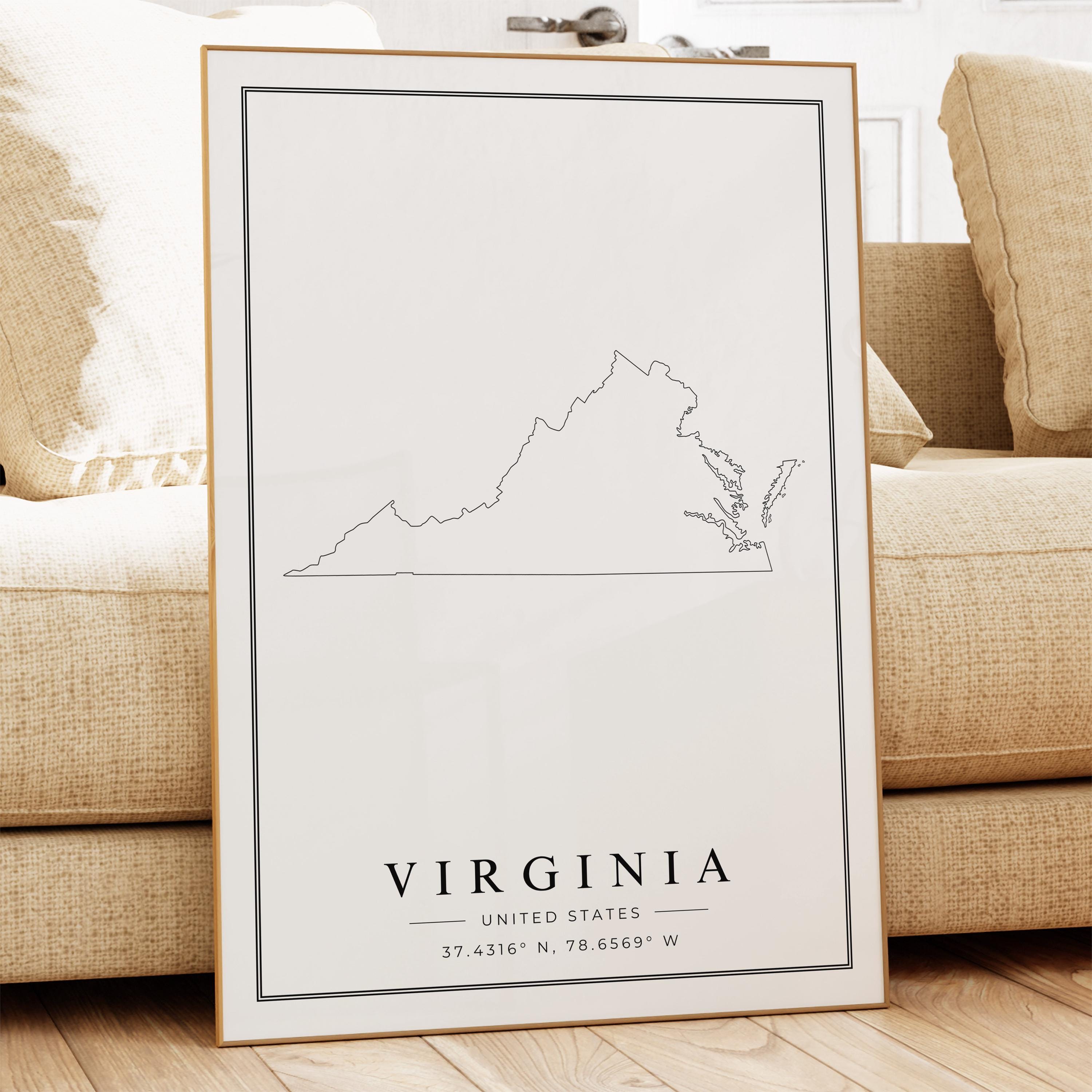 Virginia State Prints Set of 6 | Black and White Photos Posters ...