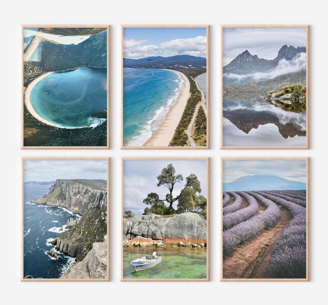Tasmania Prints Set of 6 | Colour Posters | Travel Photography Wall Art ...