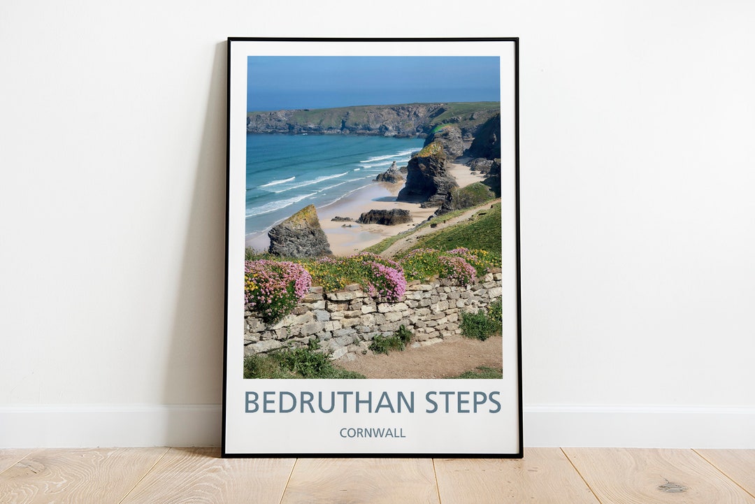 Bedruthan Steps Travel Poster Bedruthan Steps Wall Art Bedruthan Steps Travel Poster Photo Print ...